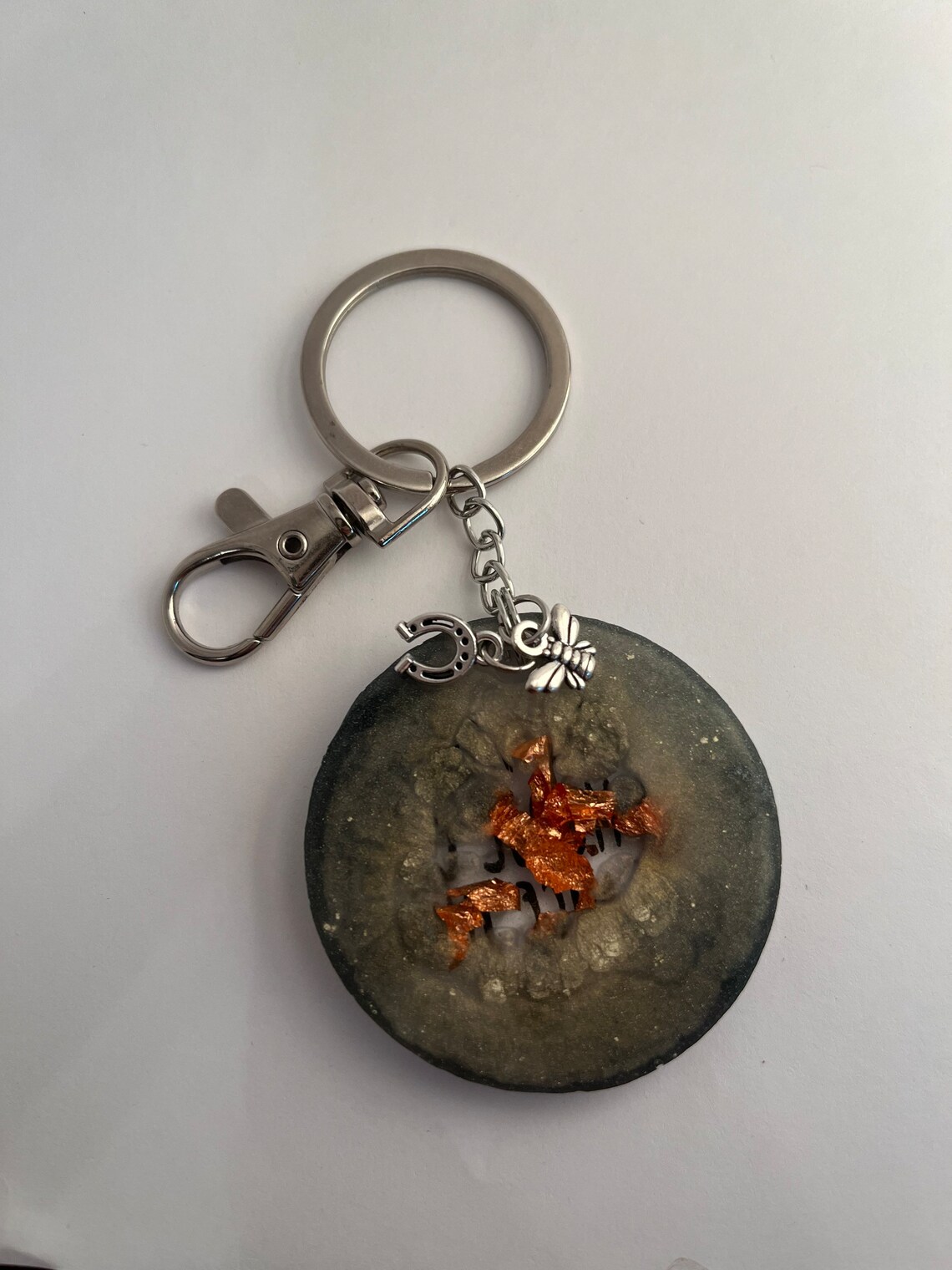 Geode Style Equestrian Keychain - Etsy
