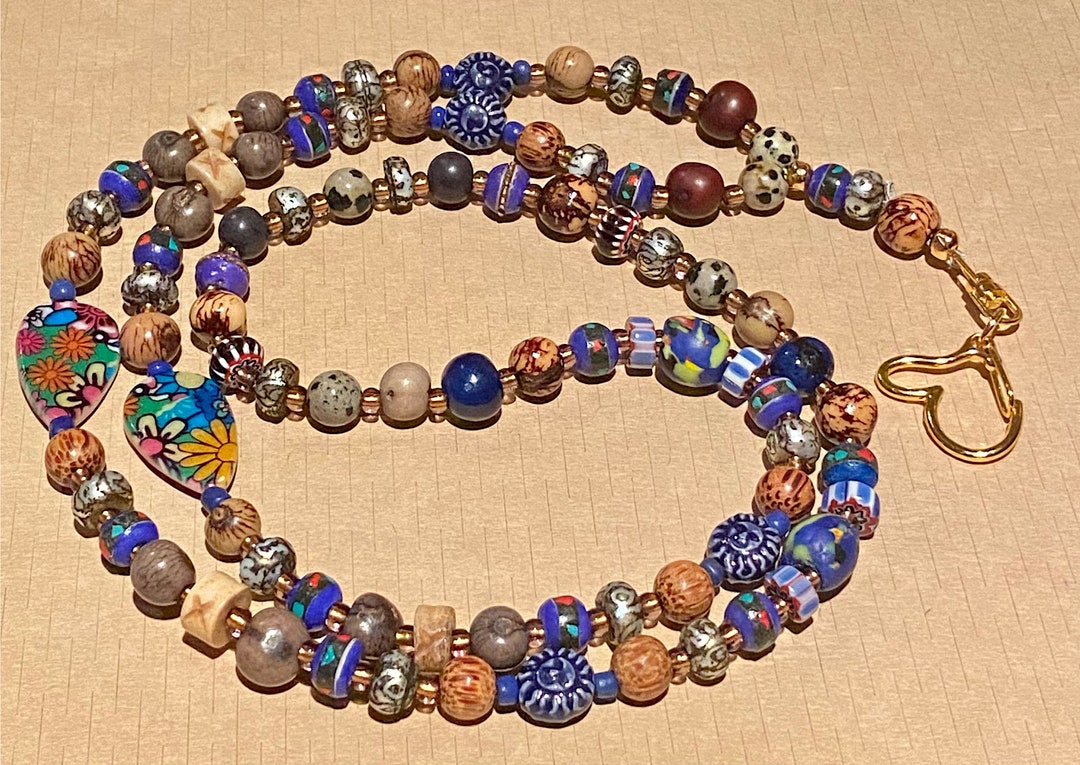 Spanish Bead Lanyard Necklace,mexican Bead Lanyard,teacher ID Lanyard ...