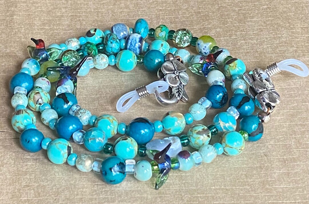 Hummingbird Jewelry Lanyard,turquoise Gemstone Lanyard,eyeglass Holders ...