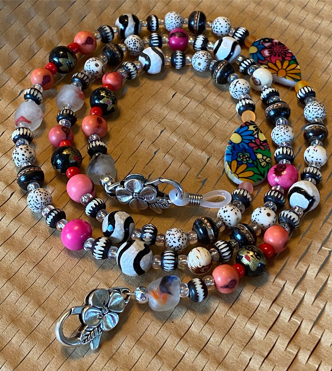 Spanish Bead Lanyard Necklace,mexican Bead Lanyard,teacher ID Lanyard ...