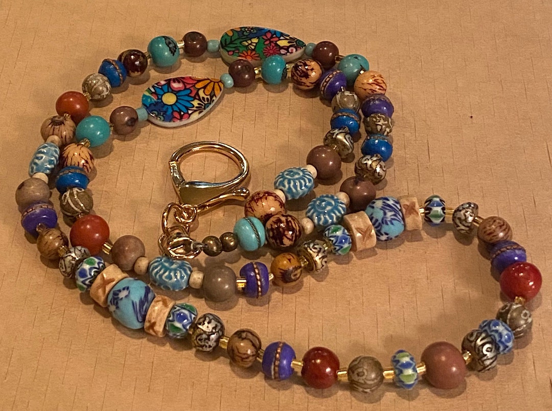 Spanish Bead Lanyard Necklace,mexican Bead Lanyard,teacher ID Lanyard ...