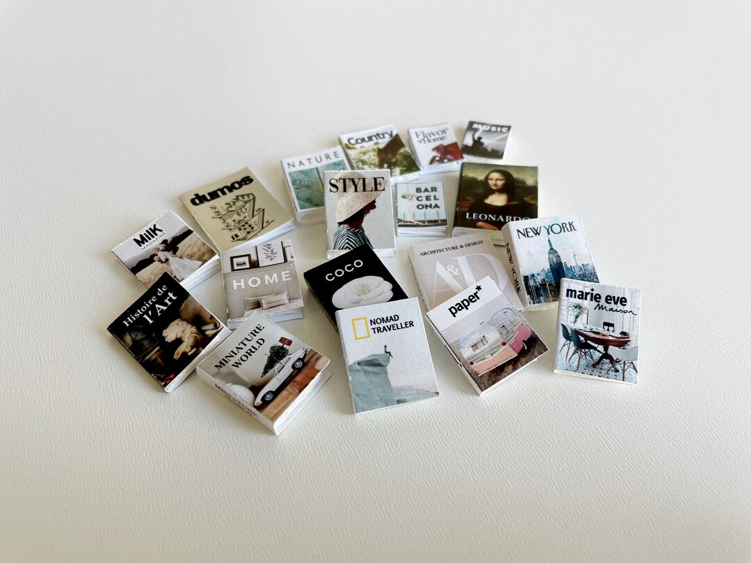 DIY Dollhouse Miniature Magazine Covers: Modern Art, Fashion (digital ...