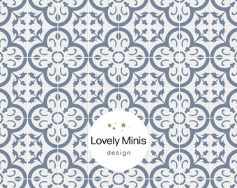 Dollhouse Flooring 1:12 Miniature Navy Tile Peel & Stick or - Etsy