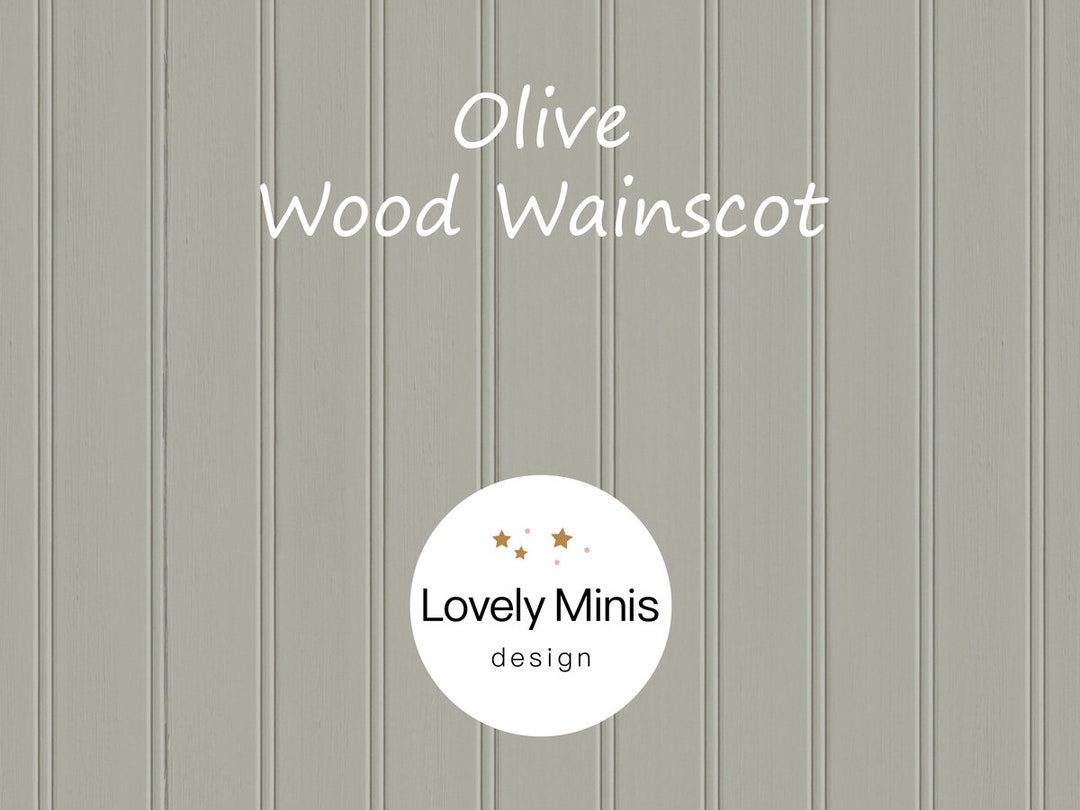 Dollhouse Olive Green Wooden Wainscot Beadboard Panel Shiplap 1:12 ...