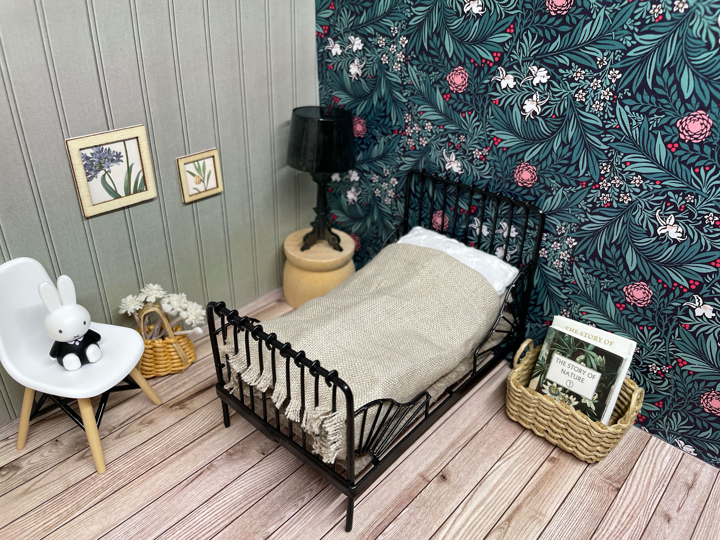 Dollhouse Olive Green Wooden Wainscot Beadboard Panel Shiplap 1:12 ...