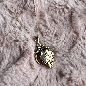 Strawberry Locket Necklace - Etsy