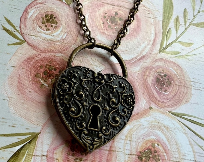 Heart Shaped Locket Key to My Heart Locket - Etsy