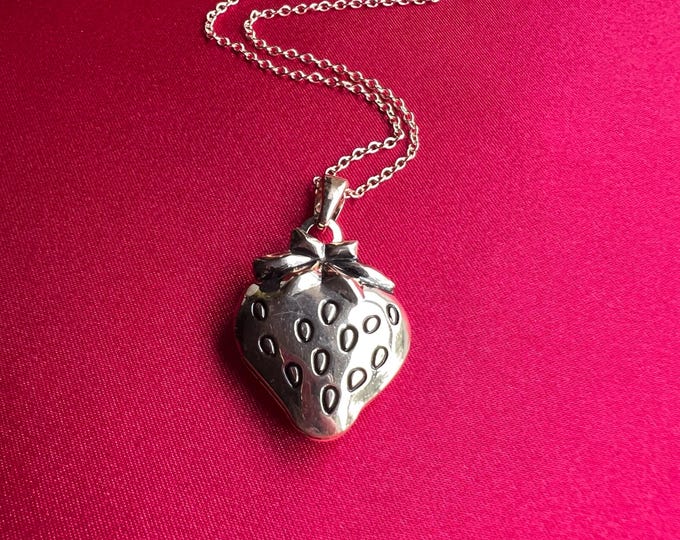 Strawberry Locket Necklace - Etsy