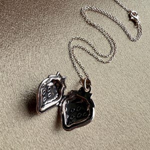 Strawberry Locket Necklace - Etsy