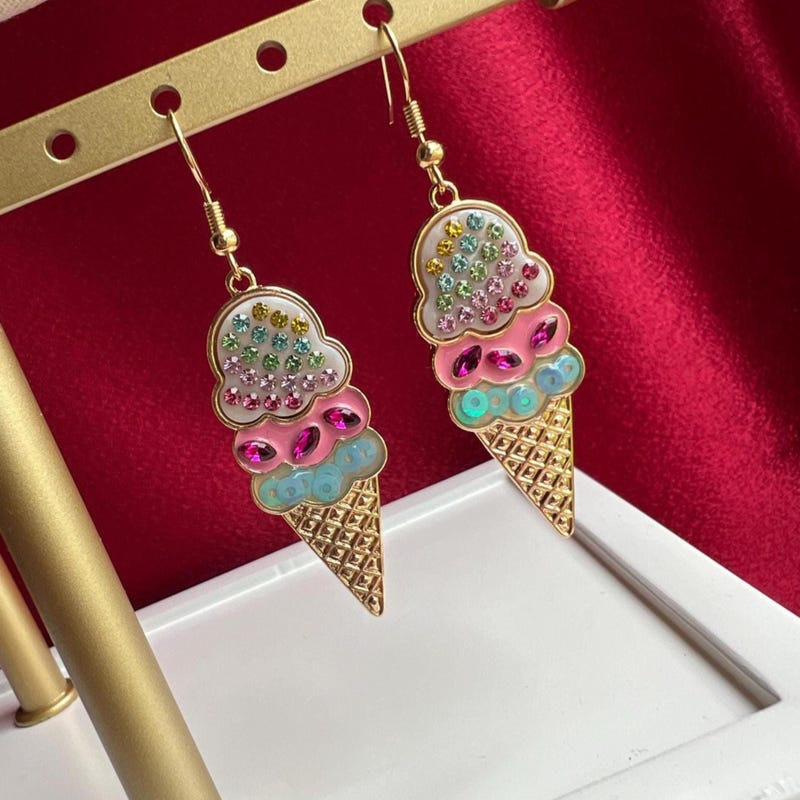 Ice Cream Earrings - Etsy
