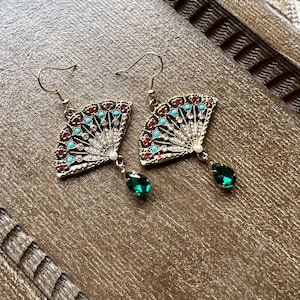 Fancy Folding Fan Earrings - Etsy