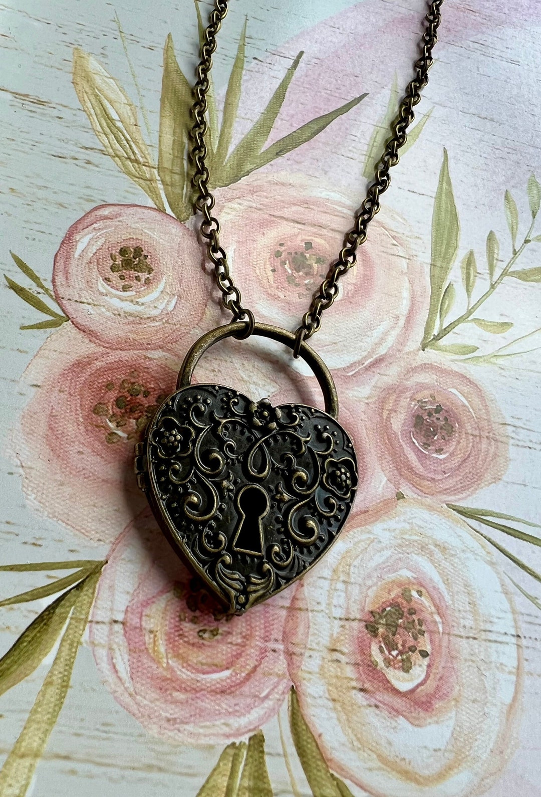 Heart Shaped Locket, Key to My Heart Locket - Etsy