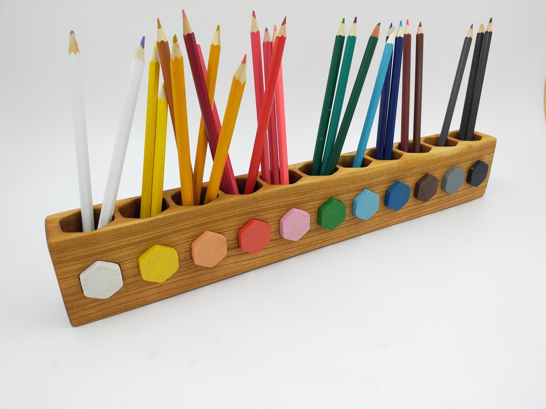 Wooden Pencils Holder Box/organizer Pencil/christmas Present/montessori ...
