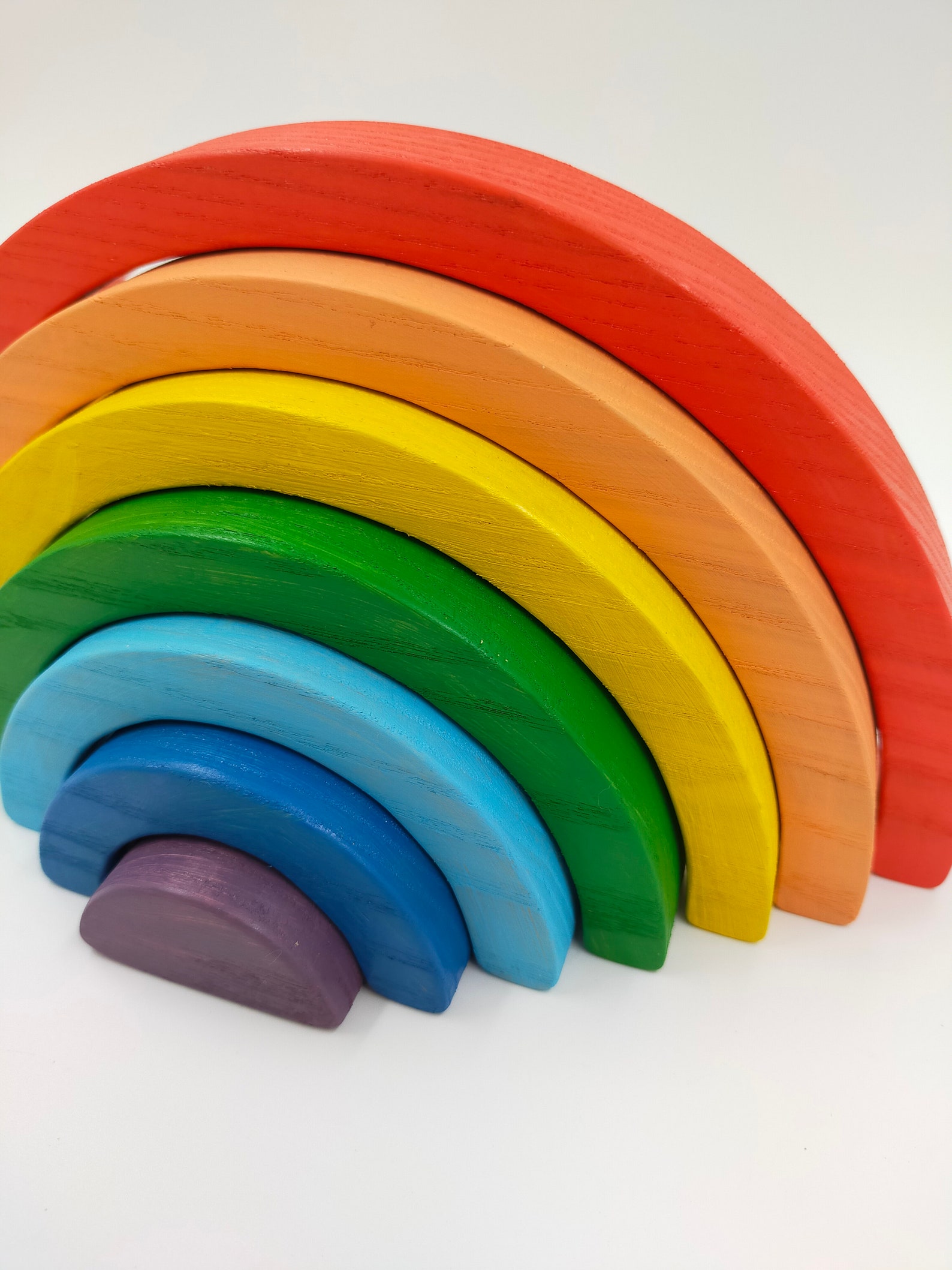 Rainbow Wooden Puzzle/rainbow Stacker/waldorf Rainbow Stacker ...
