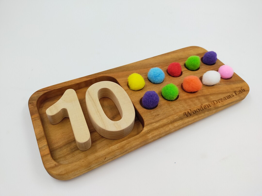 Ten Frame WITH NUMBERS Set/montessori Math Counting Tray 1-10/preschool ...