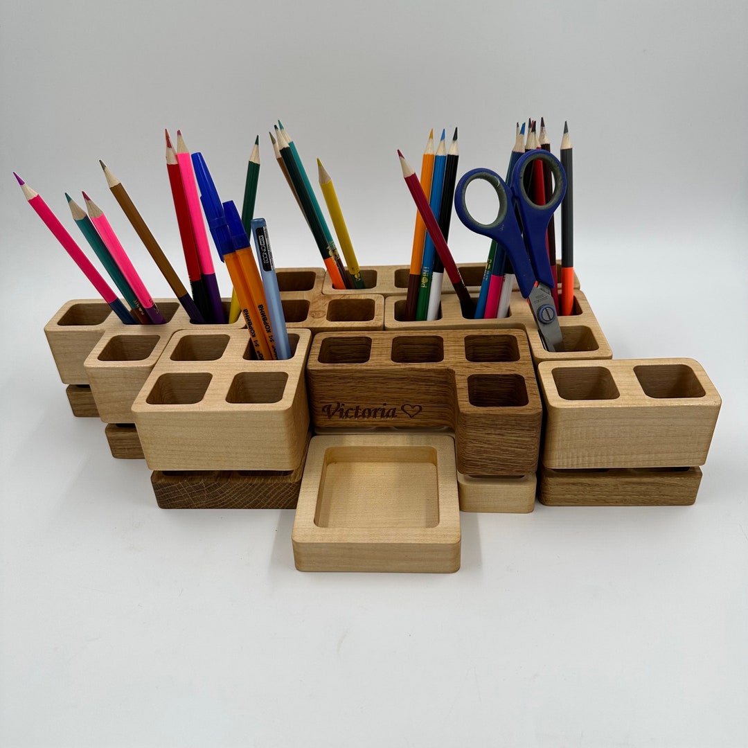 Wooden Pencils Holder Box/organizer Pencil/christmas Present/montessori ...