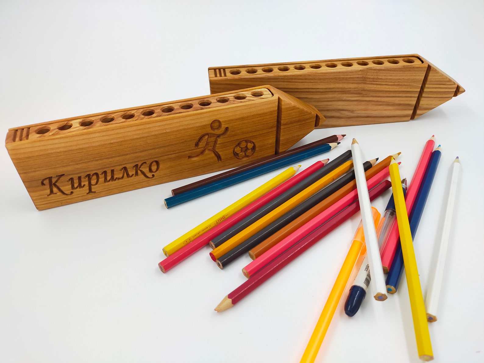 Wooden Pencils Holder Box /organizer Pencil/ Christmas Gift/ - Etsy