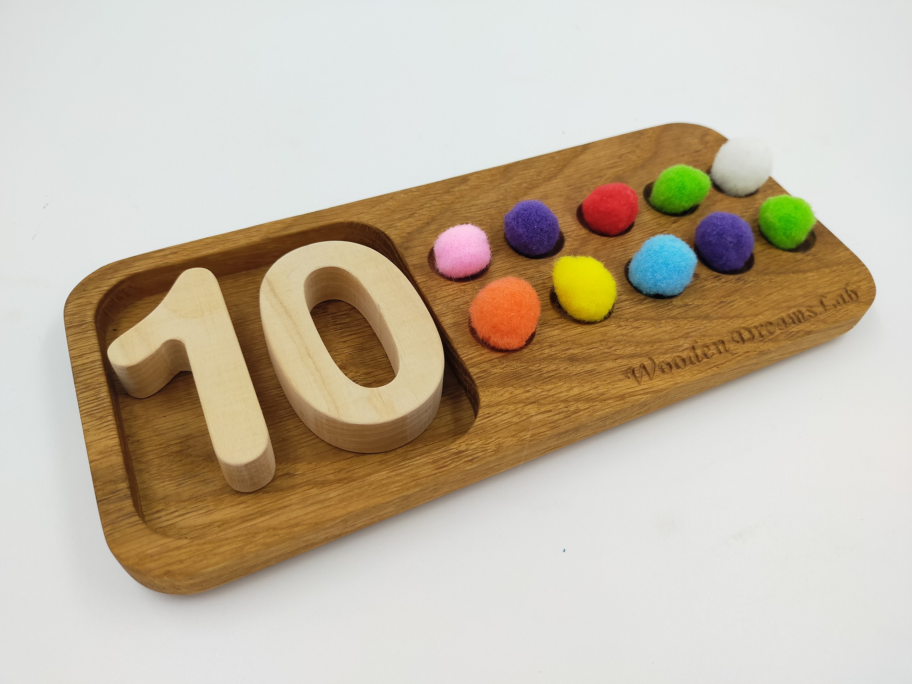 Ten Frame WITH NUMBERS Set/montessori Math Counting Tray 1-10/preschool ...