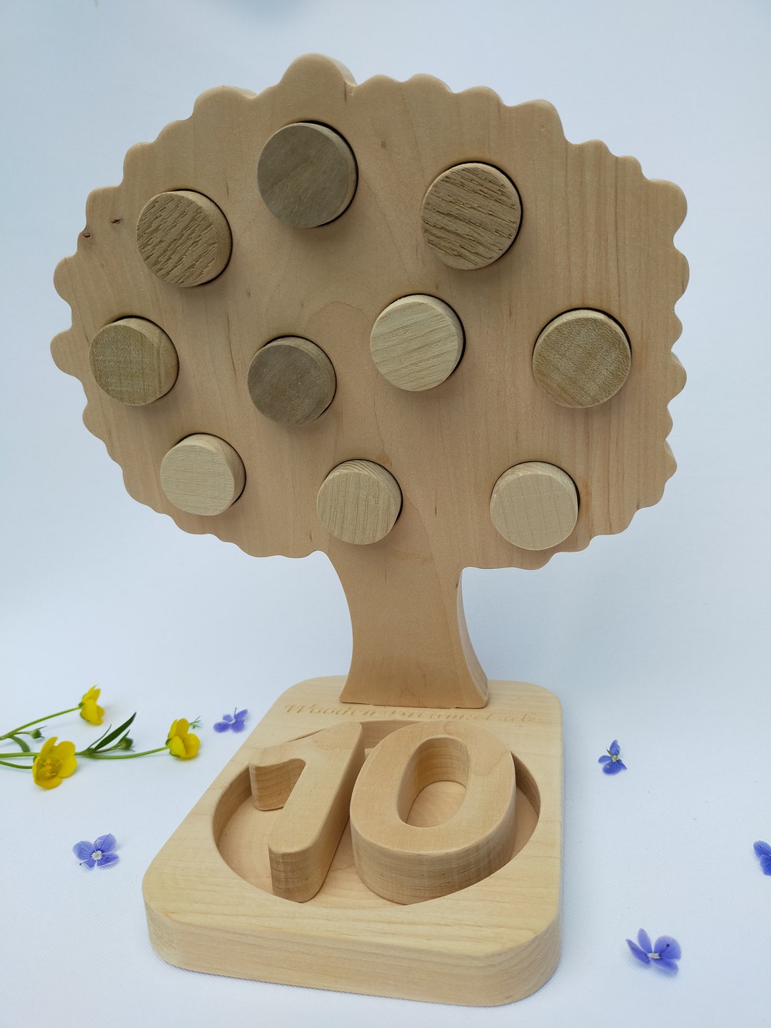 Ten Frame WITH NUMBERS Set/montessori Math Counting Tray 1-10/preschool ...