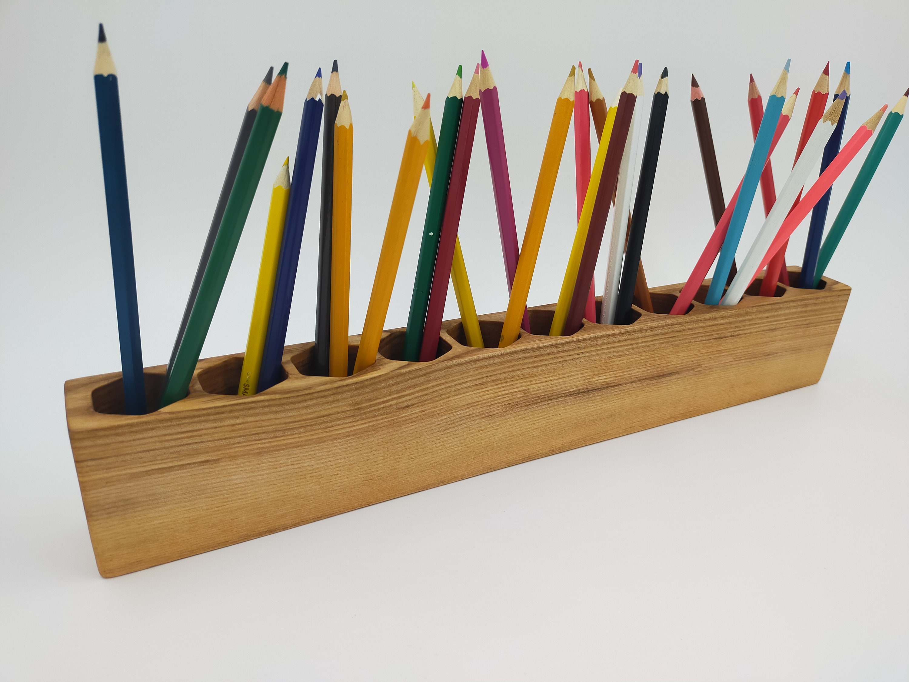 Wooden Pencils Holder Box/organizer Pencil/christmas Present/ | Etsy