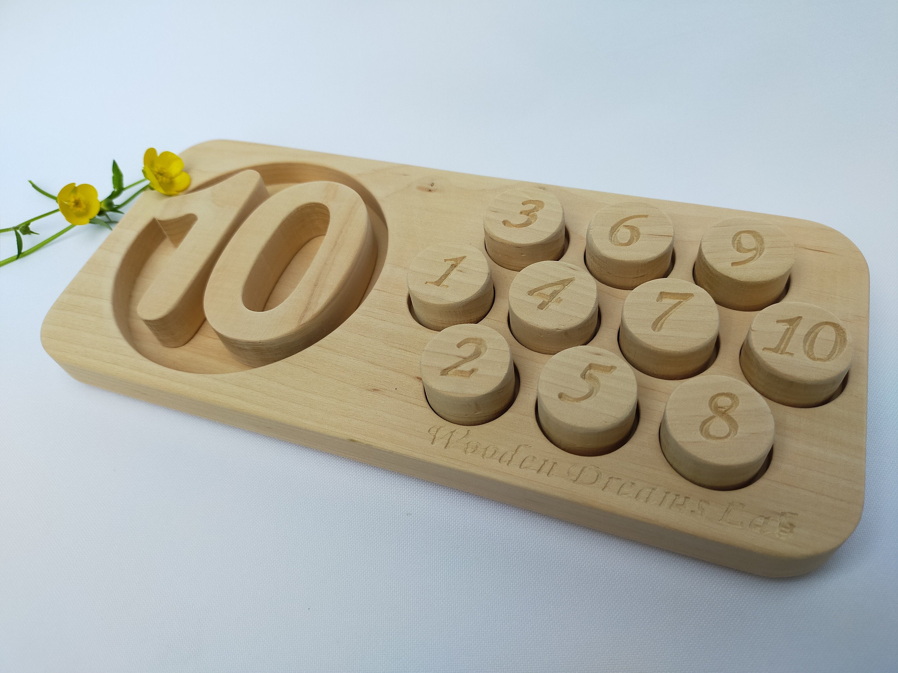 Ten frame WITH NUMBERS SET/Montessori math counting tray | Etsy