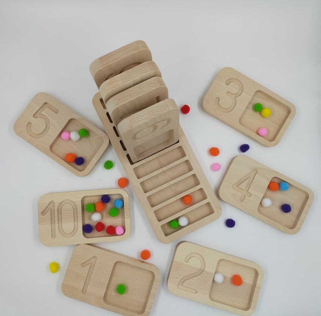 Personalized Math Number Wooden Trays/preschool Activity Toddlers ...