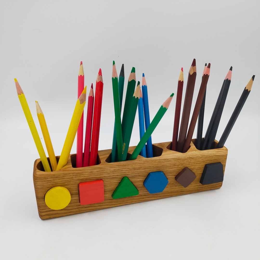 Wooden Pencils Holder Box/organizer Pencil/christmas Present/montessori ...