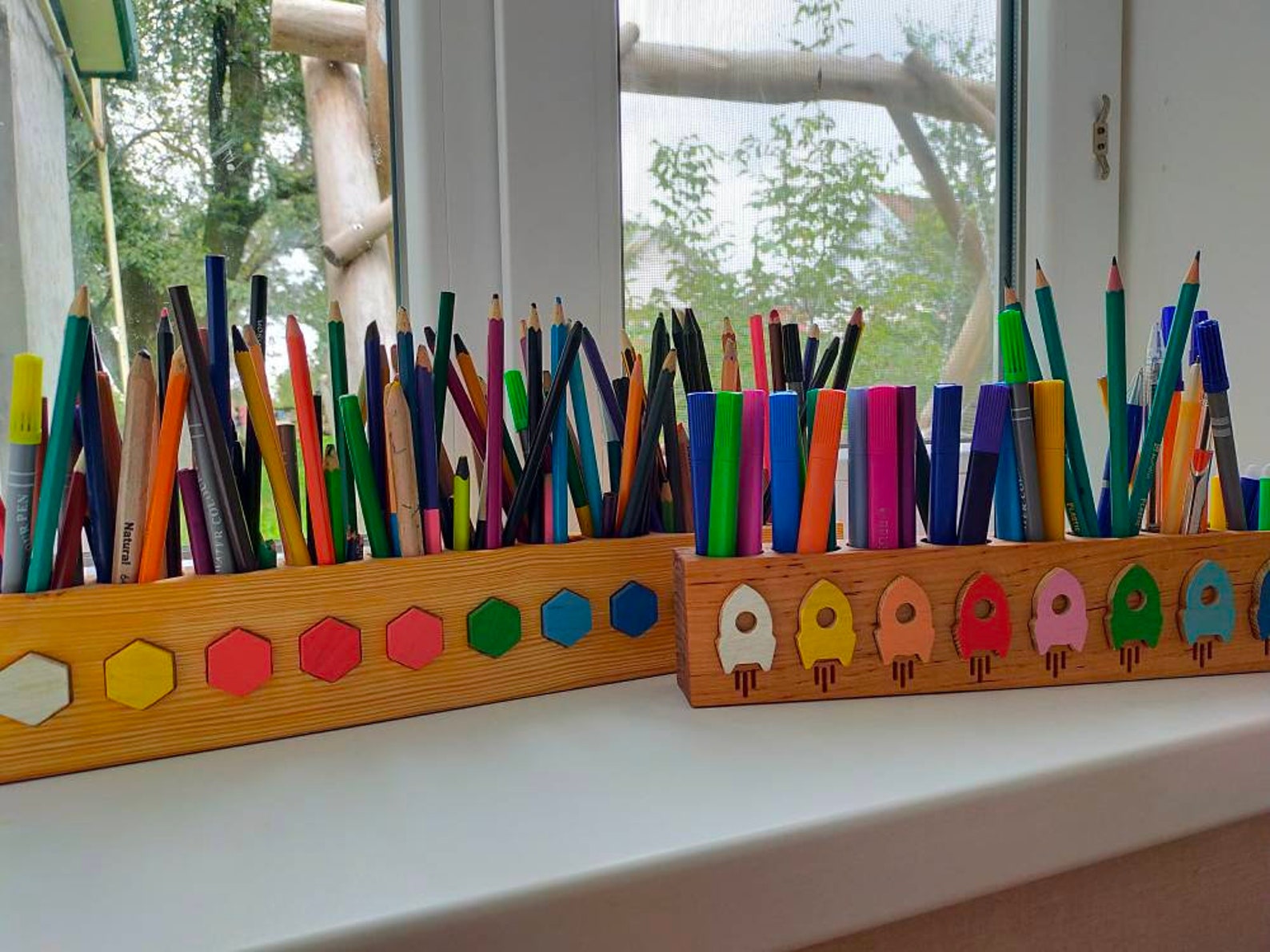 Wooden Pencils Holder Box/organizer Pencil/christmas | Etsy