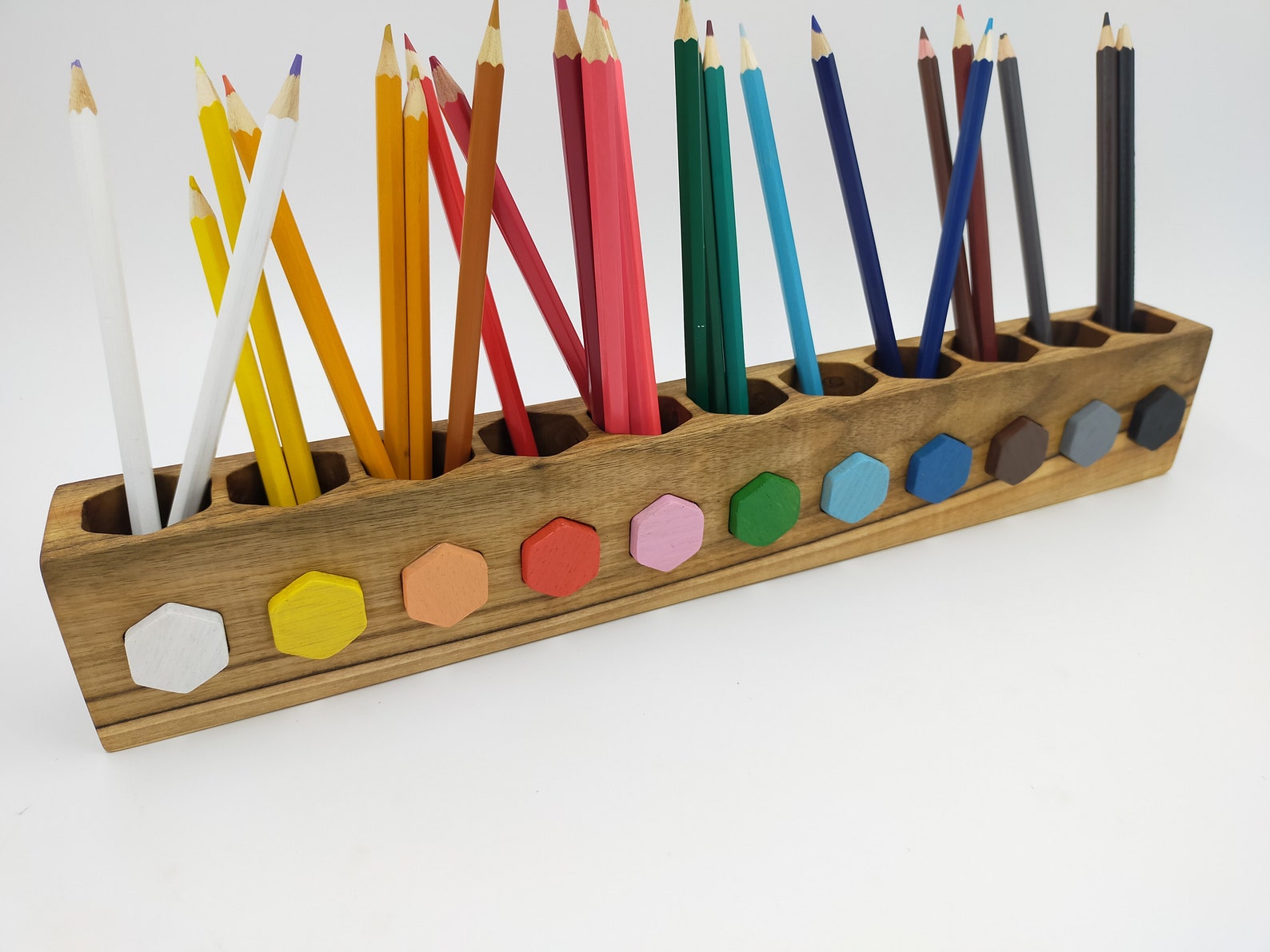 Wooden Pencils Holder Box/organizer Pencil/christmas | Etsy