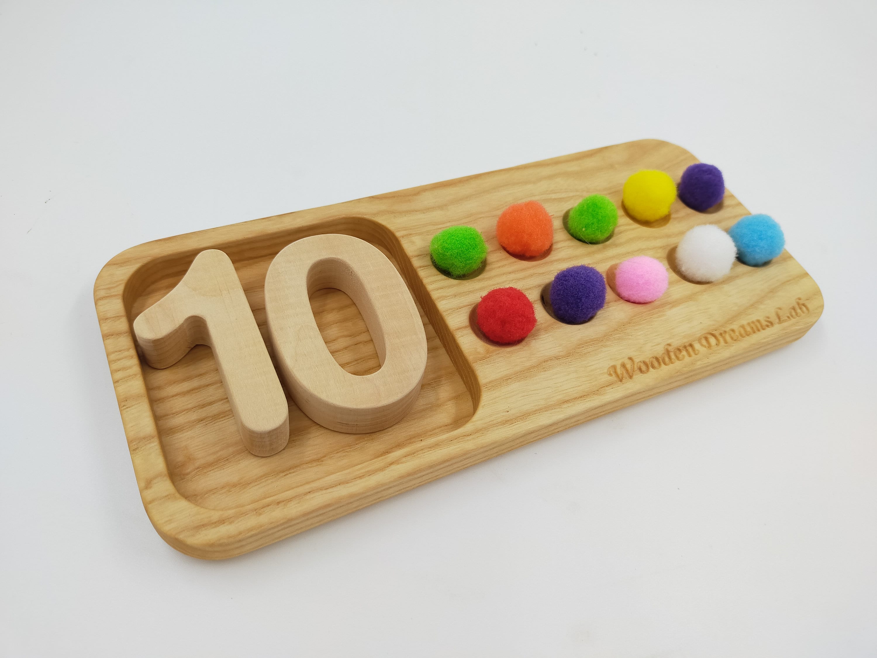 Ten Frame WITH NUMBERS Set/montessori Math Counting Tray 1-10/preschool ...