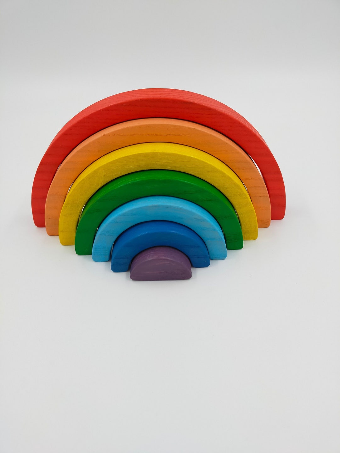 Rainbow Wooden Puzzle/rainbow Stacker/waldorf Rainbow Stacker ...