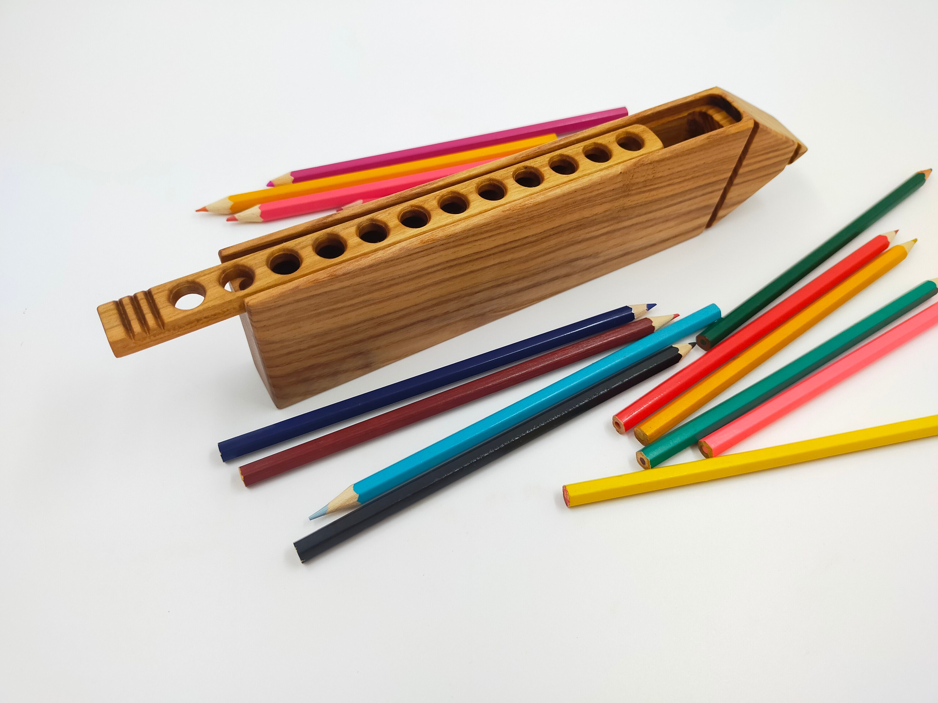 Wooden Pencils Holder Box /organizer Pencil/ Christmas Gift/ | Etsy