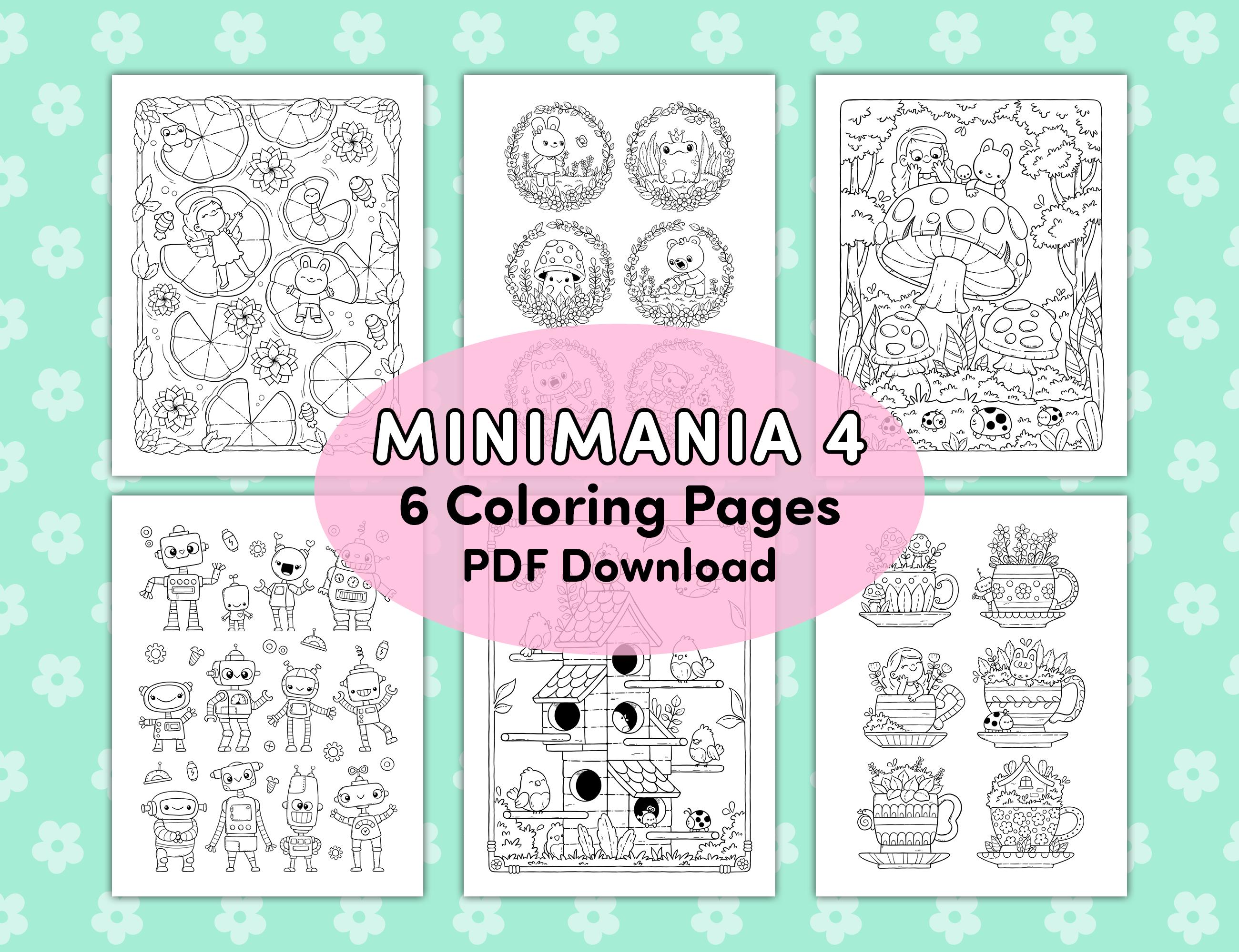 Minimania 4: Magical Coloring Pages | Set of 6 Images | PDF File for ...