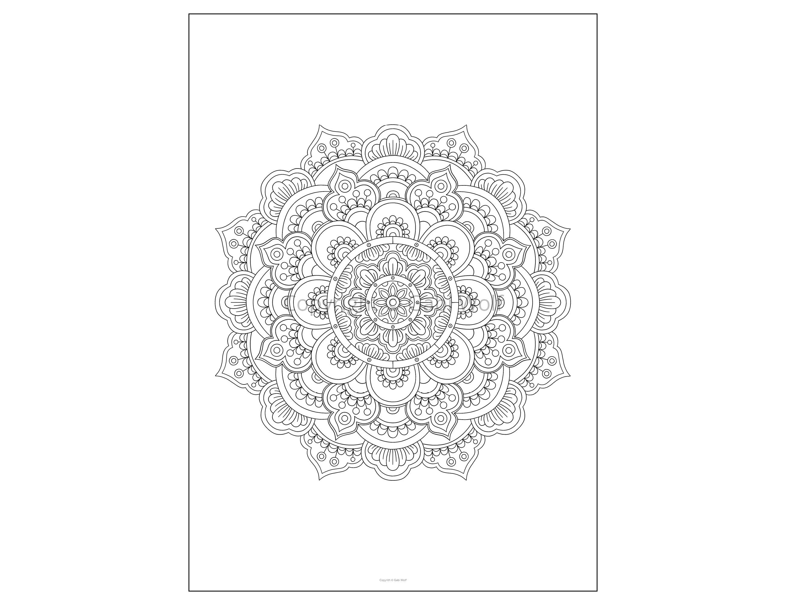Coloring Pages Mandalas Printable Hand Drawn Digital - Etsy