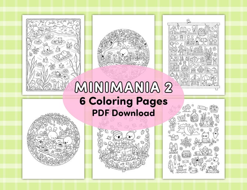 Minimania 2: Magical Coloring Pages | Set of 6 Images | PDF File for ...