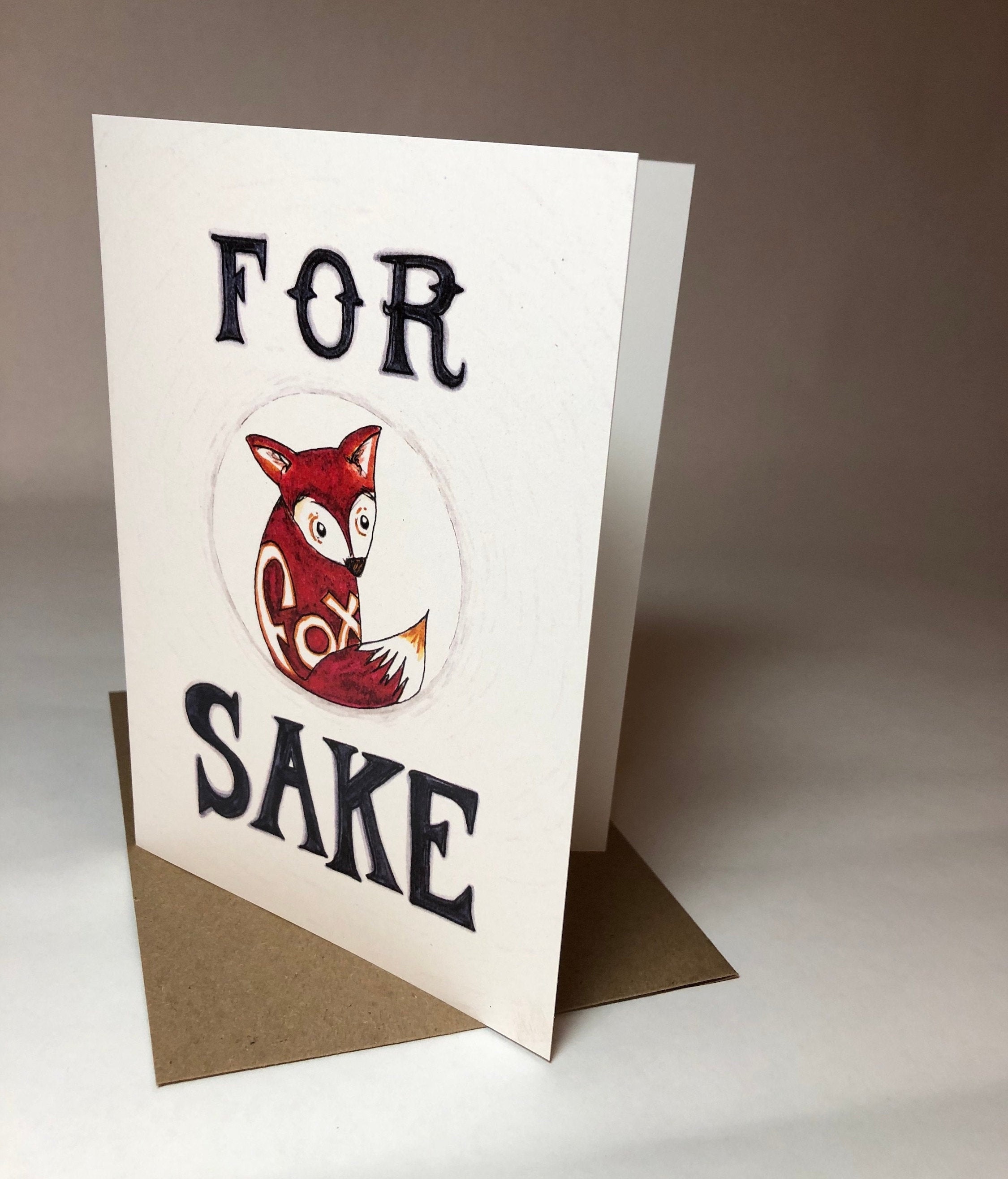 For Fox Sake // Just Because // Belated Birthday // Blank Card | Etsy