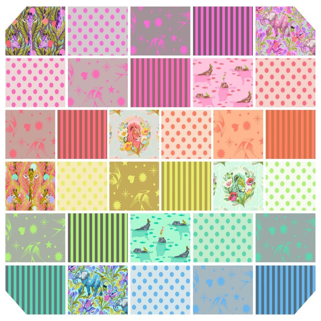 Tula Pink Everglow and True Neon Colors 32 Pc Fat Quarter Bundle - Etsy