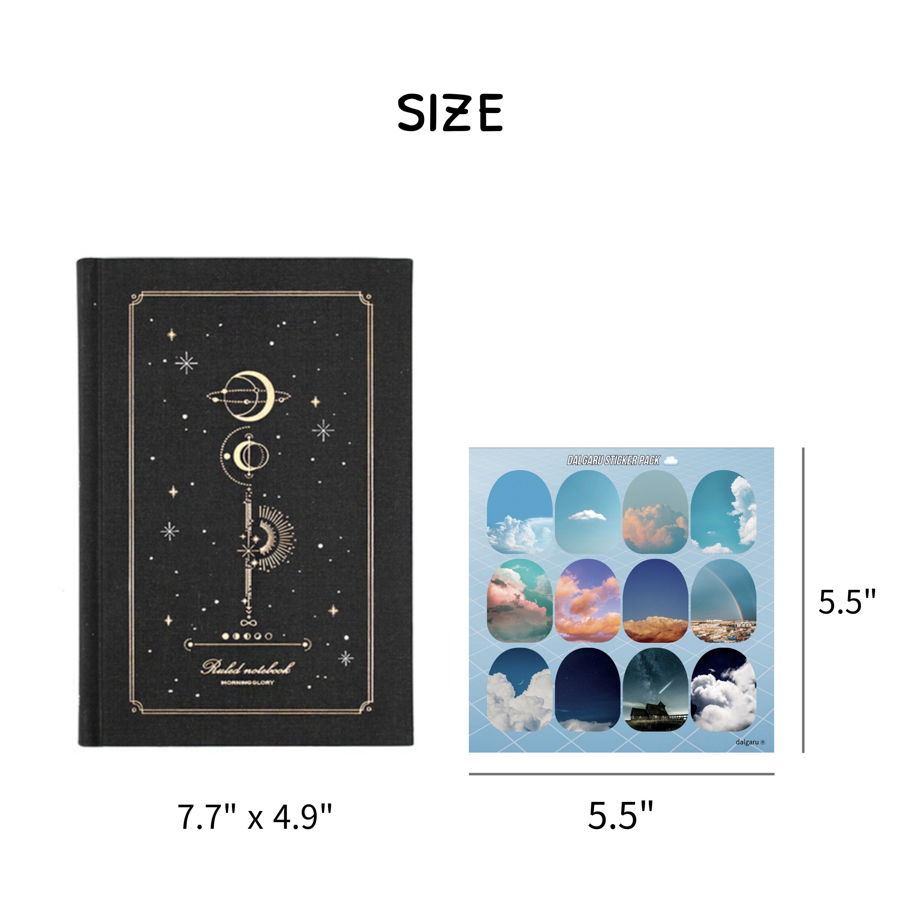 Cute Aesthetic Korean Ruled Hard Cover Magic Moon & Spells - Etsy