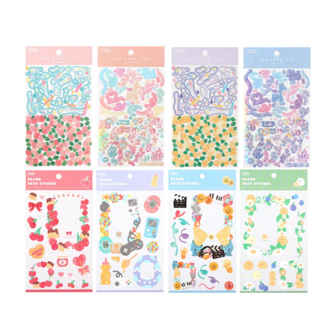 Cute Kawaii Stationery Sticker Pack 8 Sheets 258 Stickers Kpop ...