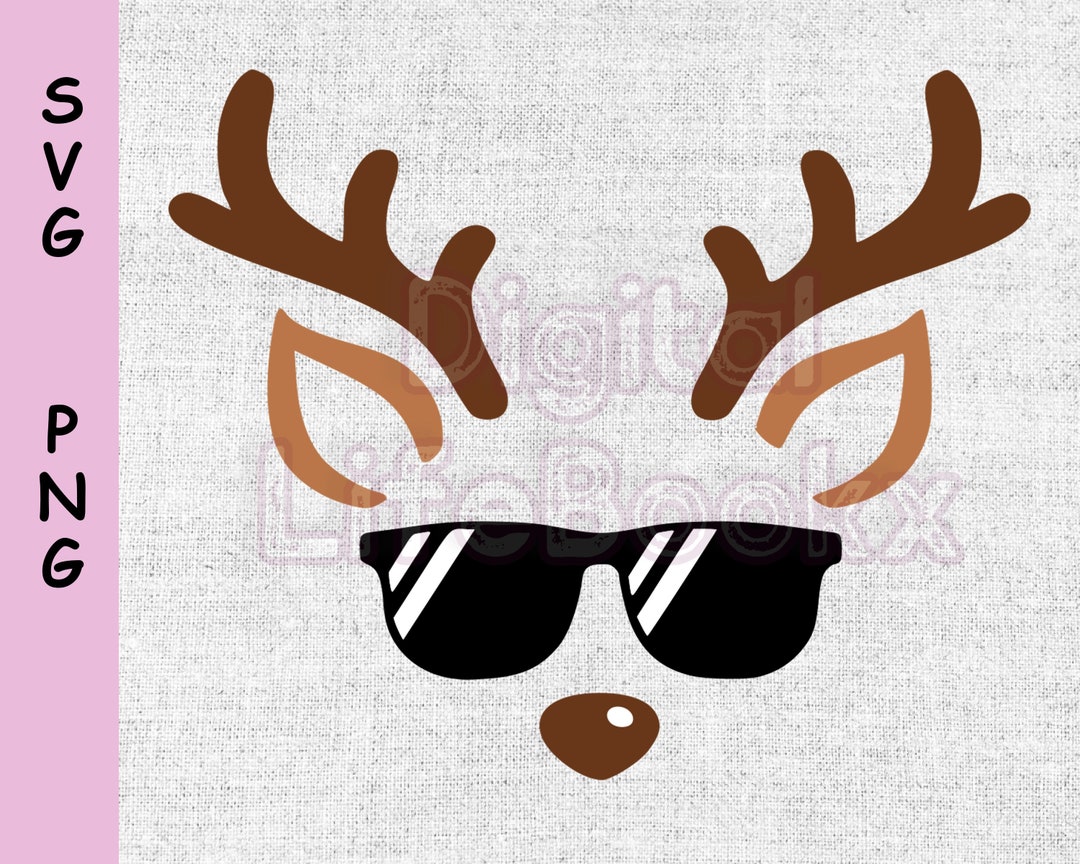 Renos y gafas, Caras de renos navideños SVG, Niña Reno, Niño Reno Svg ...