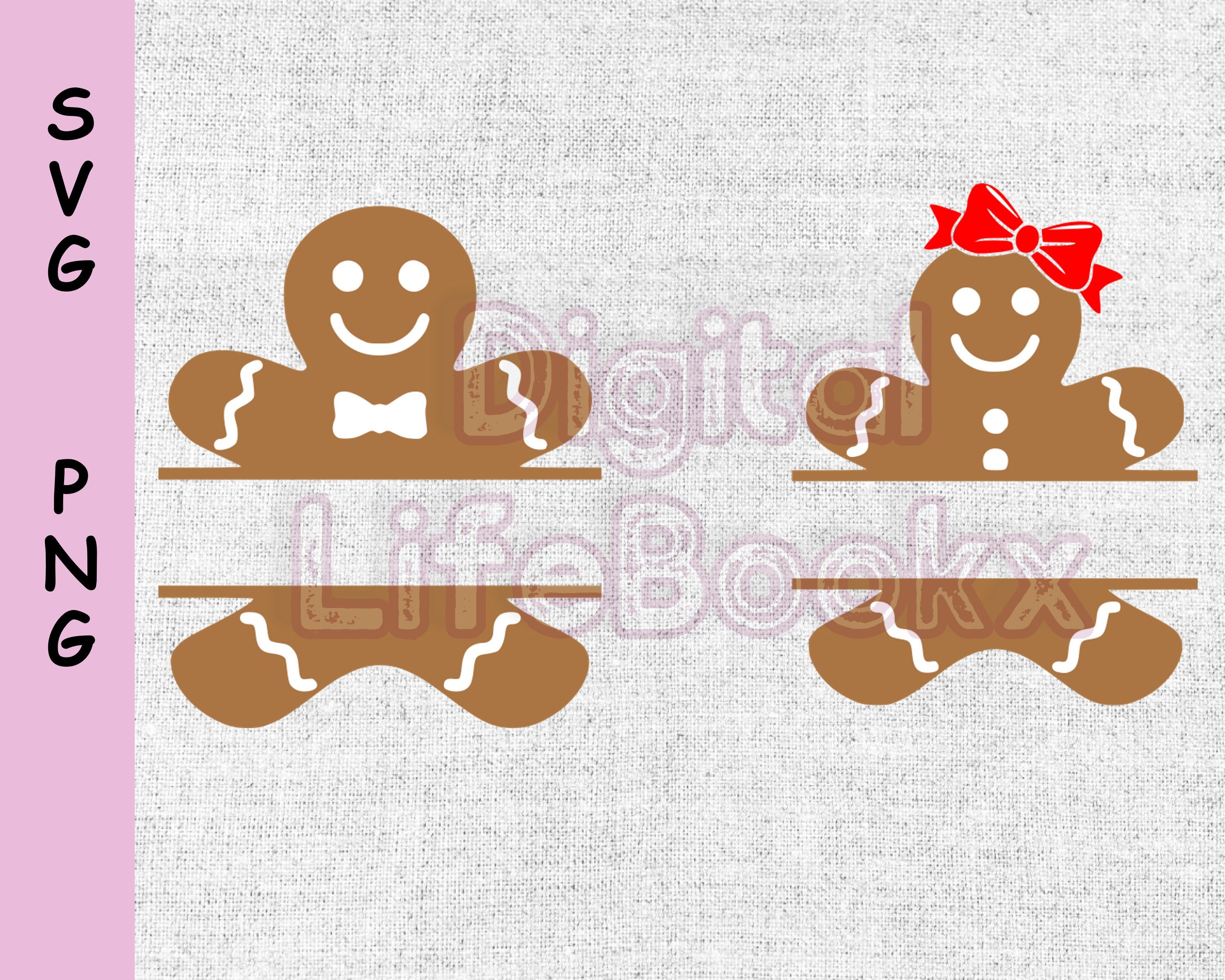 Gingerbread Man Split Monogram, Gingerbread Girl Split Monogram ...