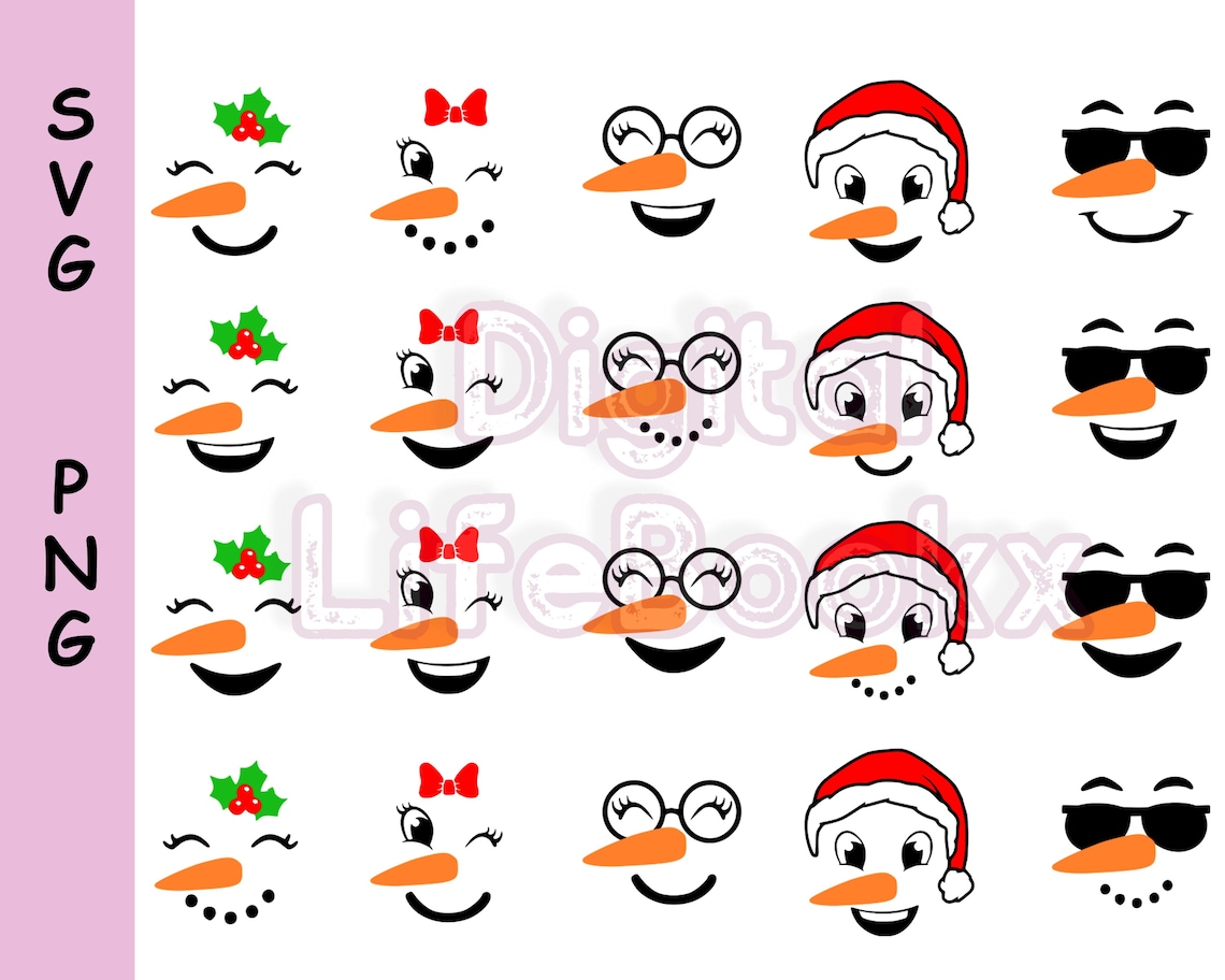 Snowman Faces SVG Bundle Snowman SVG Girl Snowman SVG Boy - Etsy