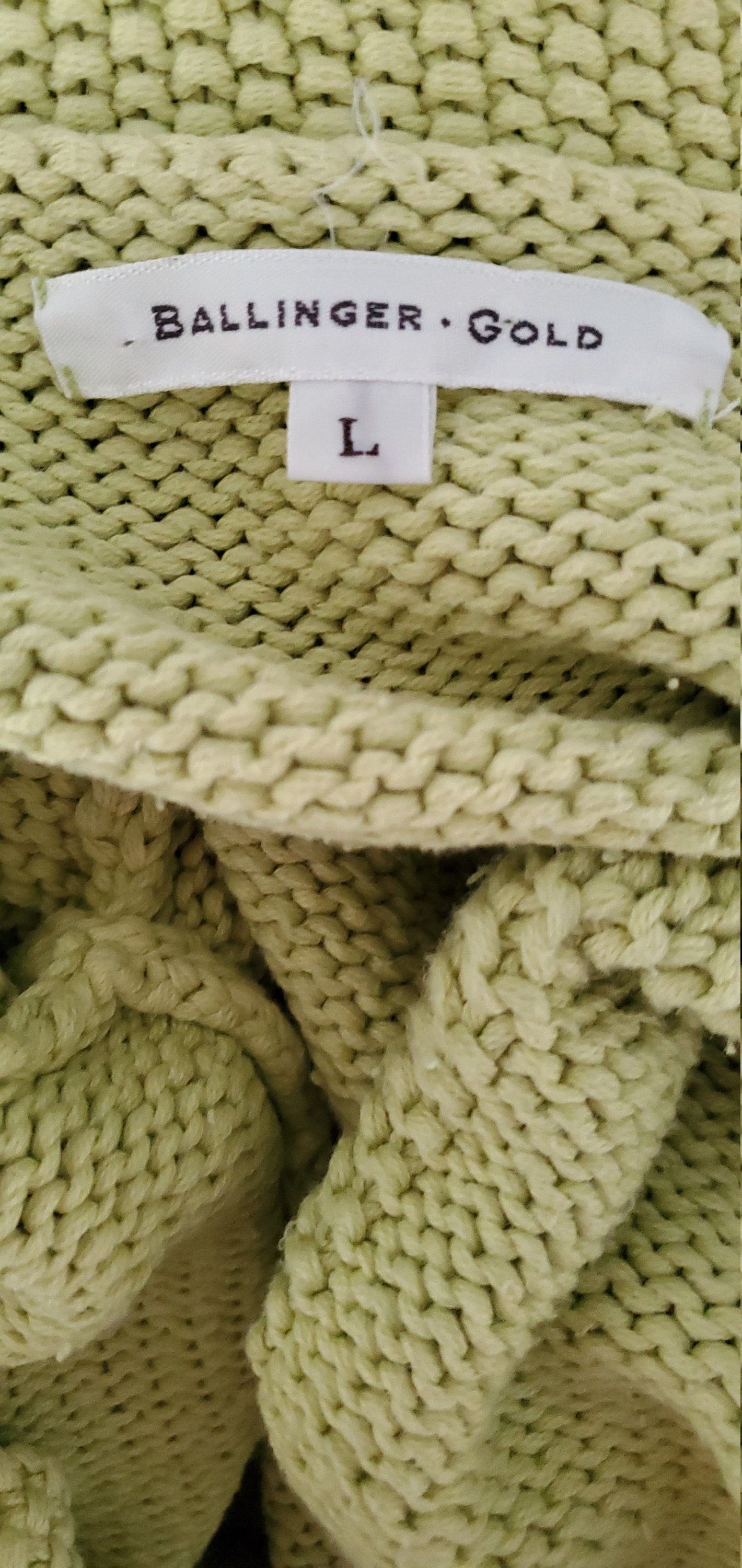 Vintage 1990's Cardigan Sweater 90's Ballinger Gold Lime Green Y2K Knit ...