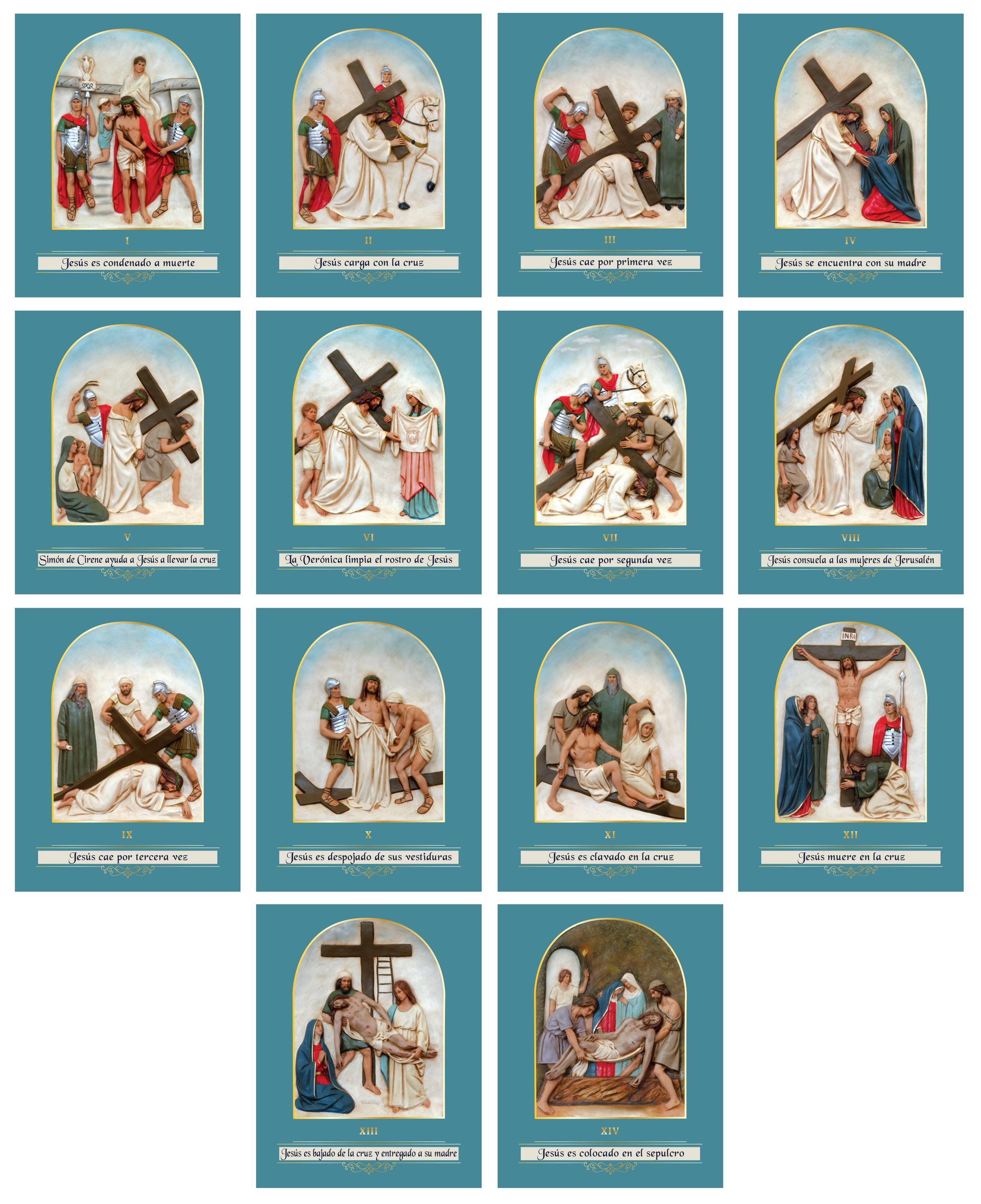Stations of the Cross – Catholic Lent Wall Art in 4 Languages (set of ...