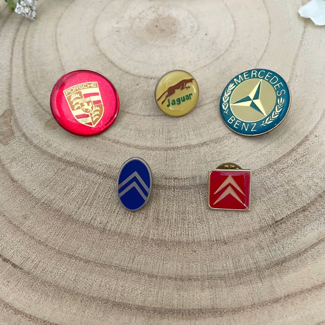 Vintage French Enamel Pin Badges, Lapel Pins, Various Car Manufactures ...