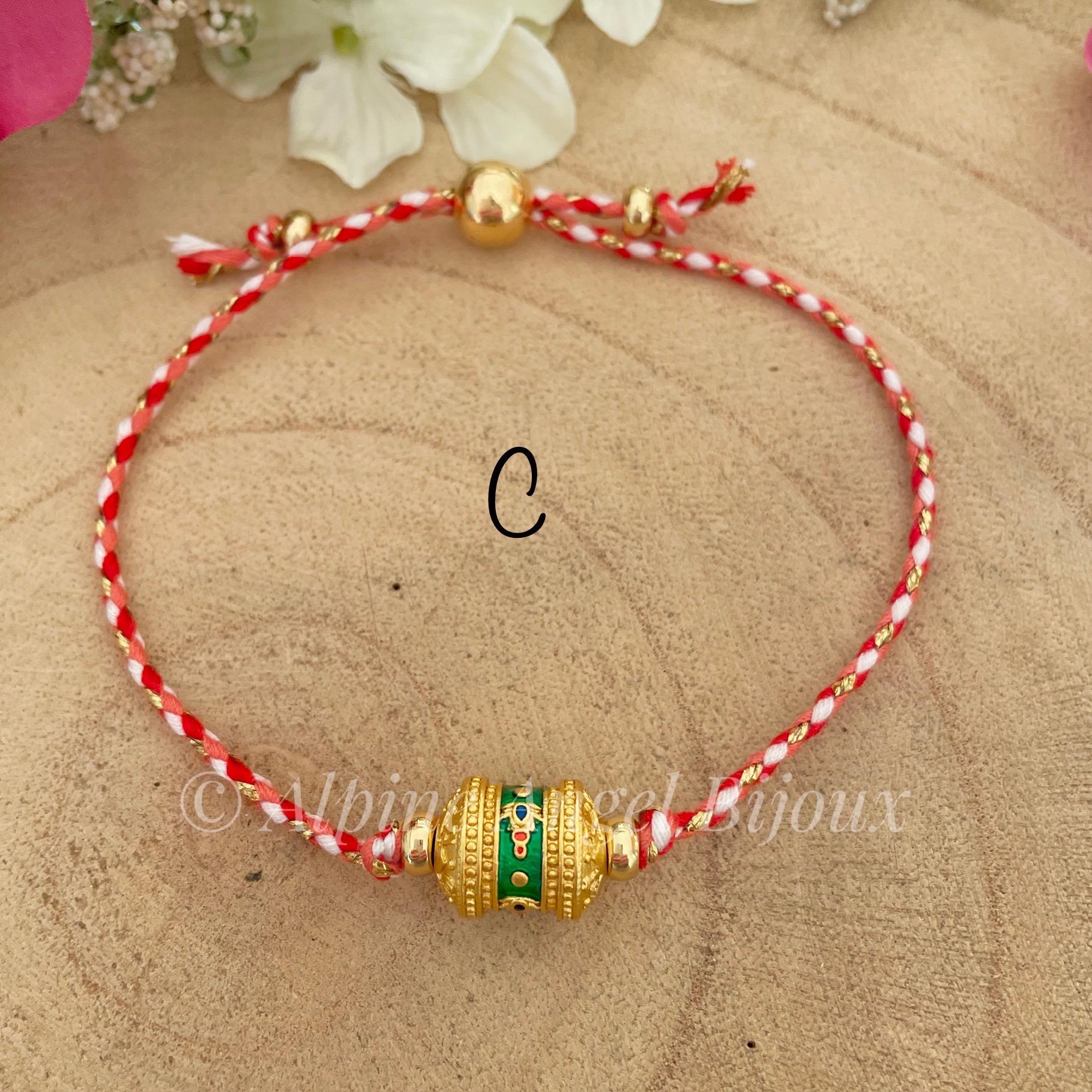 Braided Cord Bracelet With 18k Gold Plated Tibetan Buddhist Prayer ...