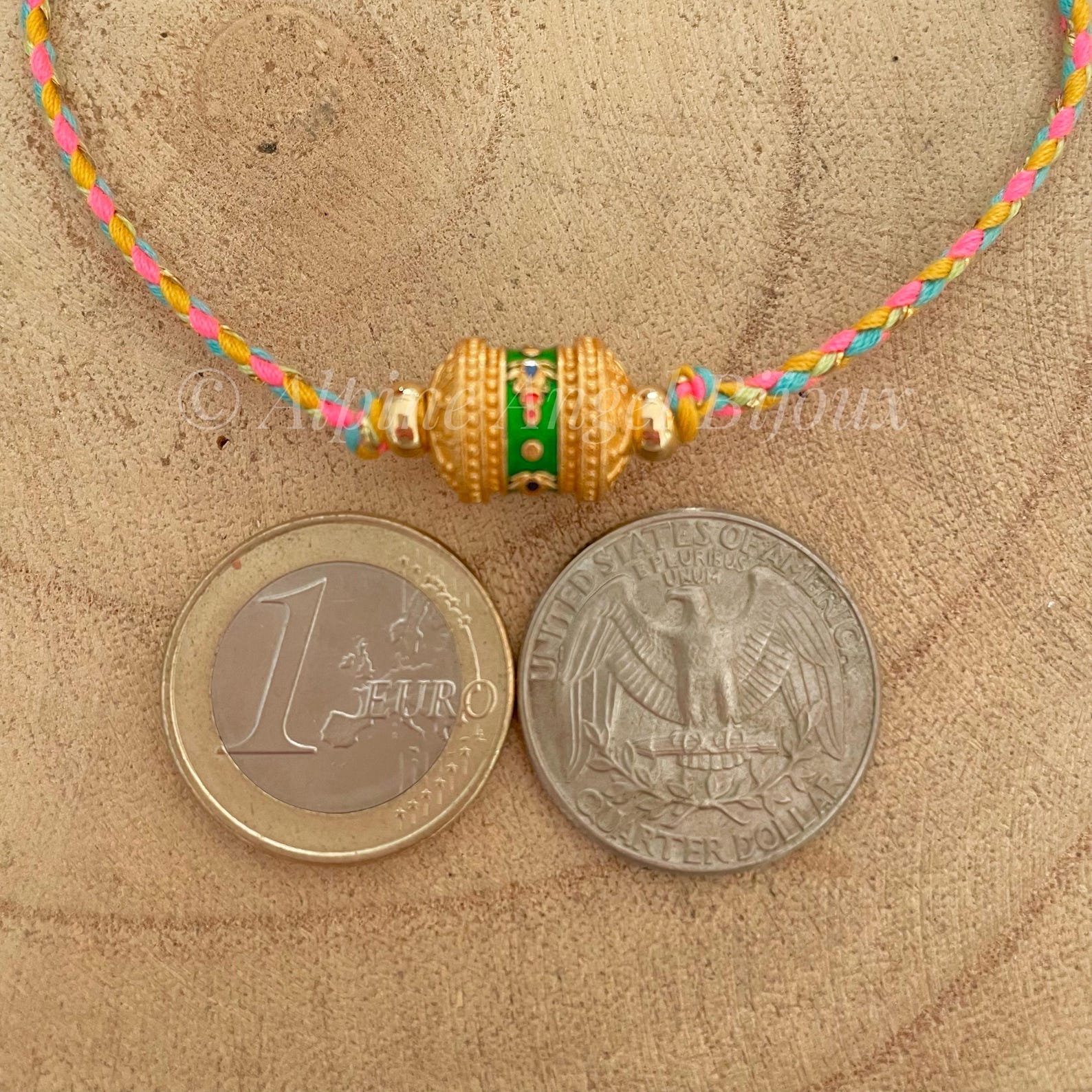 Braided Cord Bracelet With 18k Gold Plated Tibetan Buddhist Prayer ...
