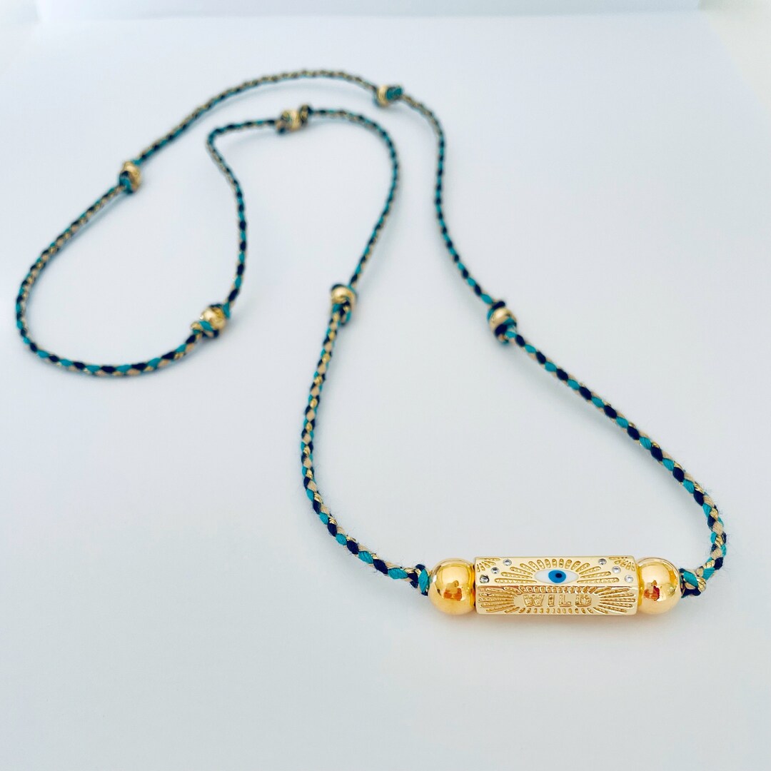 Evil-eye Necklace 14k Gold Plated Pendant With WILD Inscription, 18k ...