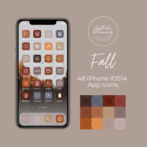 Fall Ios 14 Iphone App Icons Boho Aesthetic App Icon Pack | Etsy
