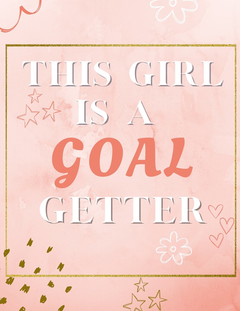 Goal Getter Motivational Poster, Room Art, Kids Inspirational Poster ...